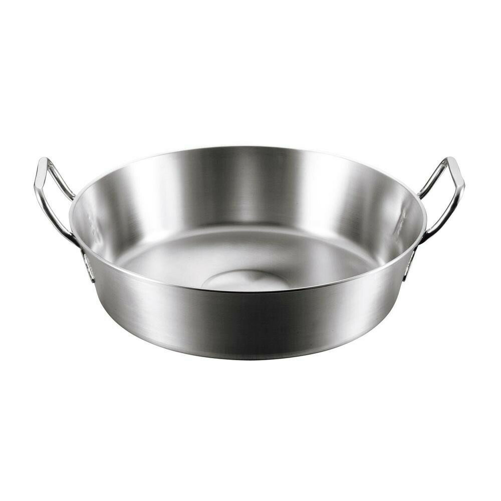 IH対応の揚鍋!熱を平均に伝える極厚底のボディーは、電磁調理器に最適。もちろん全ての熱源に対応します。サイズ外径:380mm、底径:290mm、内寸:φ360mm、深さ:98mm個装サイズ：14×44×38cm重量2.5kg個装重量：255...