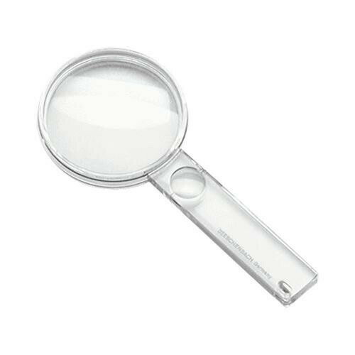 簡易タイプの読書用ルーペ。レンズの両面から拡大できるバイコンベックスレンズ。グリップに高倍率の小レンズ付。PXM(R)光学樹脂レンズ採用で傷が付きにくく、明るく拡大します。サイズレンズサイズ:40mmφ個装サイズ：13.5×9.3×1.5c...