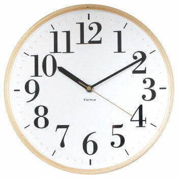 オフィスにもぴったりな掛け時計。木材チップを原料としたMDF素材を使った本体枠と、太くて見やすい数字がシンプルで落ち着いた雰囲気の壁掛け時計。秒針は、コチコチと音がならない静かな連続秒針です。ナチュラルなカラーとデザインは、様々なお部屋に合...