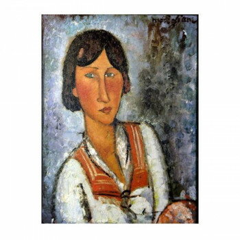 プリハード世界の名画アメディオ・モディリアーニ『ジプシー女』の複製画です。アメディオ・モディリアーニ　デンバー美術館　1918年　原画サイズ(61.3×46.4cm)※モニターの設定などにより、実際の商品と色味や素材の見え方が異なる場合がご...