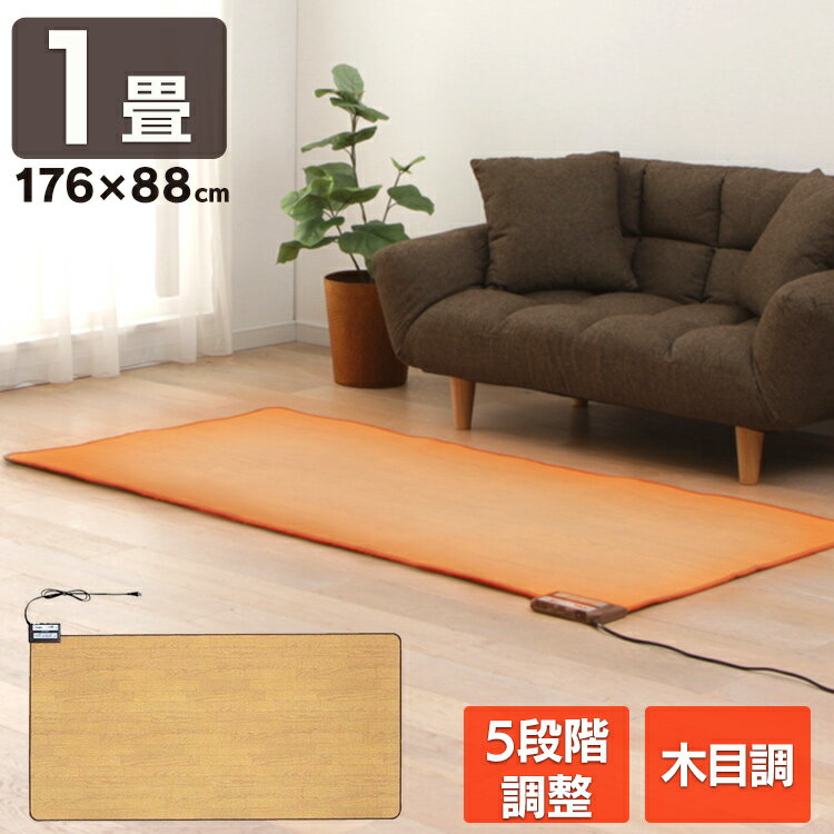 ※リニューアルに伴いパッケージ・内容等予告なく変更する場合がございます。予めご了承ください。温度調節、ダニ退治機能付きの電気カーペットです。フローリング調の木目デザイン。表面に撥水加工がされており、汚れてもサッと拭くだけでいつも清潔、お手入...