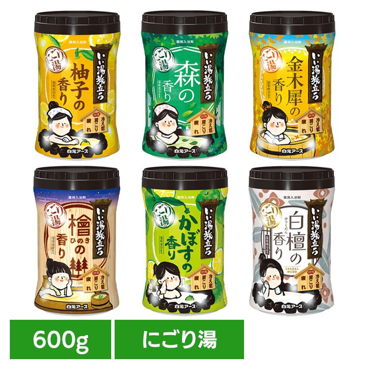 ●風情漂う香りと乳黄色／乳緑色／乳橙色／乳白色の湯色でにごり湯の温泉を楽しめます。●温泉成分(硫酸ナトリウム)が温浴効果を高めて血行を促進し、疲労回復や肩のこりなどに効果があります。●保湿成分(チンピエキス・トウキエキス)配合で、しっとりし...