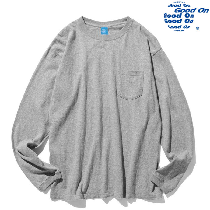 Good On グッドオン POCKET CREW TEE ロングスリーブポケットクルーTシャツ ロンT GOLT1306 良質なアメリカ綿を使用したベーシックな長袖クルーネックポケットTシャツ。 日本の気候に最適な生地感、日本人の体型に最...