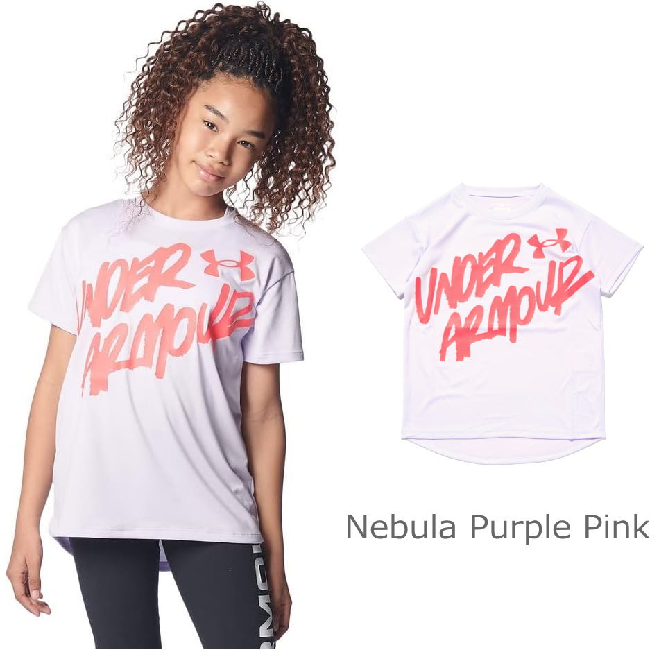 UNDER ARMOUR　UA TECH BRANDED T-SHIRT ガールズ　ジュニア　トレーニングシャツ トレーニングティーシャツ Tech(テック)：吸汗速乾性と伸縮性を兼ね備え、柔らかな肌触りを提供する定番ファブリック 水分コン...
