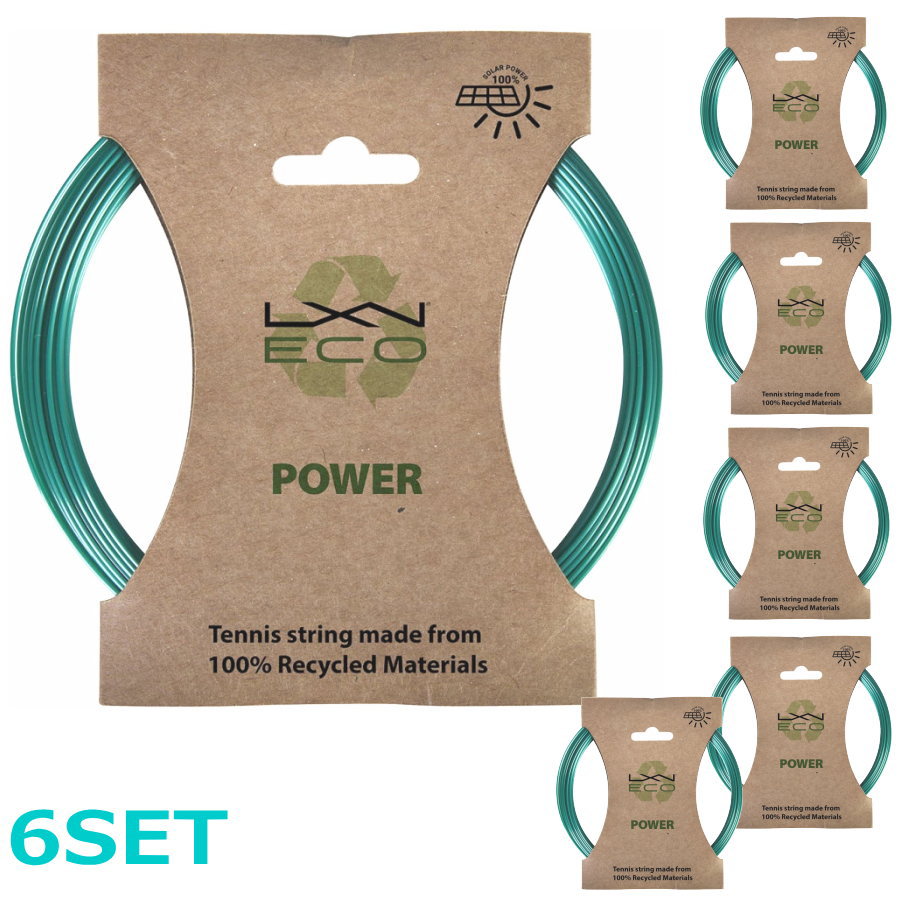 【6張りセット】 LUXILON ECO POWER 125 SE 100%リサイクル素材から作られたLUXILON ECO POWER。パワー性能と高い耐久性に加え、6角形の断面構造で、振りぬいた際のコントロール性能と、高いスピン性能を発...