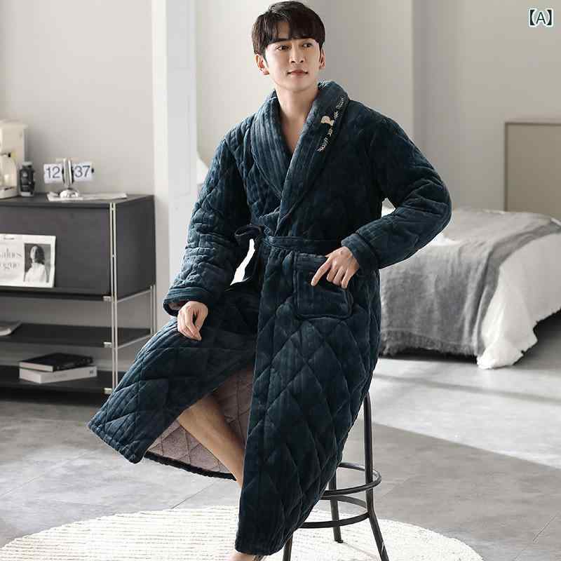 ・生地: サンゴフリース中綿・主な素材: ポリエステル・生地の厚さ: 超厚手・機能: リラックス、通気性、伸縮性、部屋着、快適・対象: 男性・サイズ展開: L, XL, XXL, XXXL・スタイル: 部屋着・ネックライン: Vネック