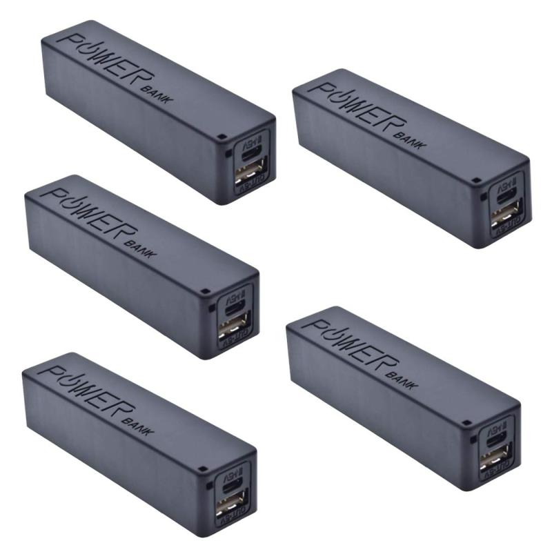 Hailege 5個セット 18650バッテリーケースポータブルブラックUSBパワーバンクパワーチャージャーパックボックス、1x18650バッテリー用このパワーバンクボックス/ケースには、1PCS18650充電式バッテリーが必要です。 26...