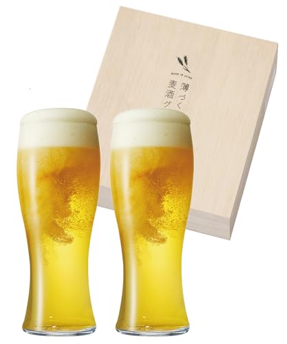 ビールを、飲み口の薄いグラスで味わいたいと思いませんか。薄づくりのグラスなら、口当たりがやわらかくなりますよね。容量約395mlの、薄づくりの麦酒グラスセット（型番G096-T284）です。全面イオン強化のHSハードストロング・HSプラチナ...