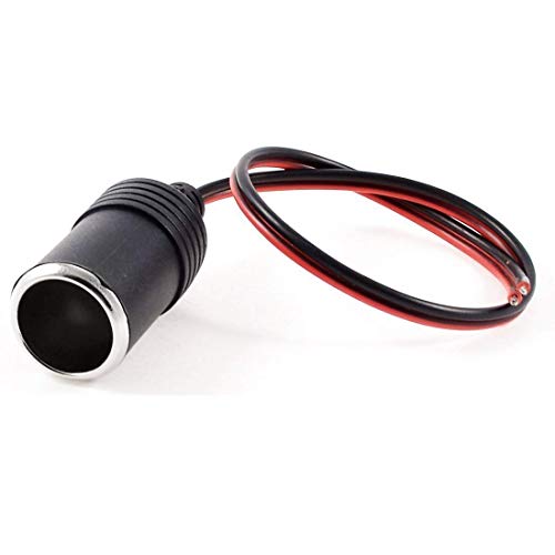 モダン・製品の名前：車のシガーライターソケット。・材料（外部）：プラスチック、金属。・車の充電器の電源のシガーライターメスソケットケーブル、黒い 真鍮のコンタクトやゴムケーブルプロテクター付きシガーライターソケット。・ケーブル固定用の半田タ...