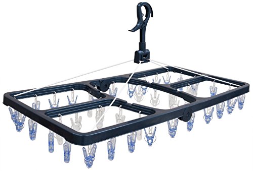 洗濯ハンガー42ピンチ・ブラック ピンチ42個 ・・Style:洗濯ハンガー42ピンチ・サイズ/奥行約38×幅76×高さ36cm展開時・本体重量:約756g・素材・材質:本体、キャッチ部ポリプロピレン、ピンチ、ピンチヒモポリカーボネート、ワ...