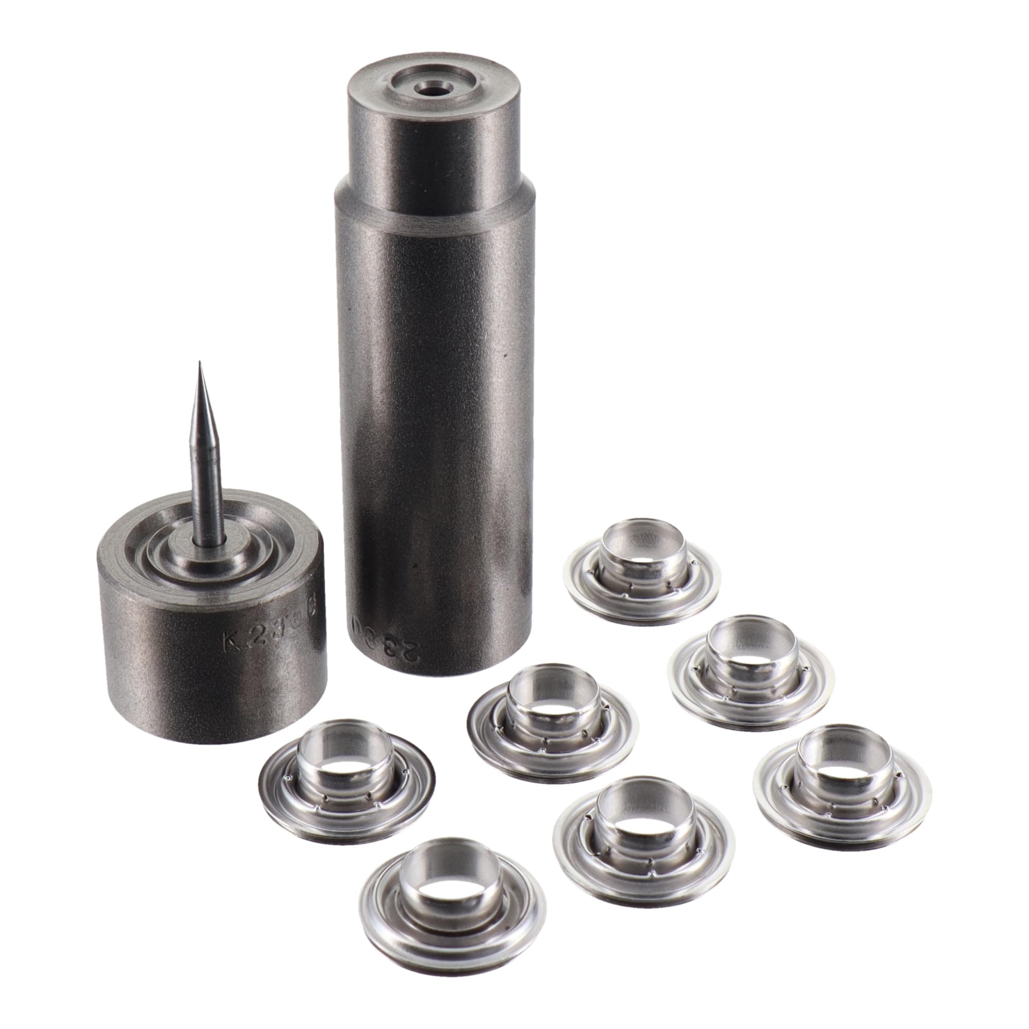 ・シルバー 約8.2mm 2300HPSSL・・Size:約8.2mm・ハトメ穴径:約8.2mm・取付生地厚み:2.0mmまで・材質:真鍮・カラー:シルバー正確に打付けできる。生地の穴あけ不要ハトメが生地を打ち抜く。ピンに刺して打つだけ。丈...