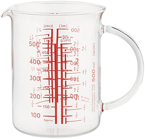 マルチ目盛・なし 04.500ml BTMC500TR・・Size:04.500mlPatternName:取っ手付き・サイズ約:幅14×奥行10×高さ12.5cm、実用容量:500ml・本体重量約:200g・素材・材質:耐熱ガラス・生産国...