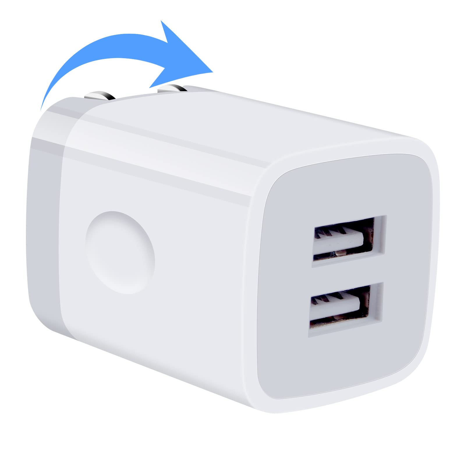 ・White折りたたみ ・・Color:White折りたたみ・2台同時にUSB充電USB2ポート充電器は自動的に最適な電流で出力でき、スマホ等の端末を2台同時に急速充電することが可能です。各ポート最大2.4Aまで、合計5V/2.4A出力でき...