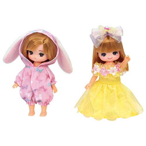c TO・電池は使用しません。説明 商品紹介 リカちゃんのふたごのいもうと、ミキちゃんとマキちゃん用のドレスセットです。 うさぎの耳としっぽがラブリーなパジャマは、つなぎ型。 華やかなイエローのドレスは、ヘッドドレスと合わせてとびきりのおめ...