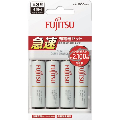 ・ホワイト FCT344FXJSTFX・電圧V:1.2・付属電池:単3 4個・充電時間:約2~5時間・幅mm:68・奥行mm:31説明 単3形、単4形NiMH電池を1個から4個まで充電が可能です。 単3形、単4形の混合充電が可能です。 単3...