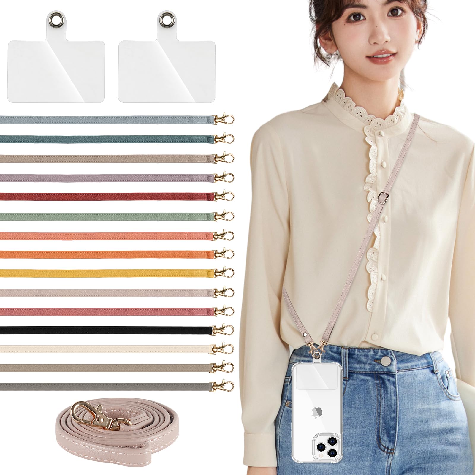 ヴィンテージ・ベージュピンク 140 BGA・・lor:ベージュピンク・に基づいたデザイン耐久性、耐摩耗性に優れた高品質のレザー素材を使用。ネックストラップの最大長は約140c、直径は約0.8c。長さは簡単に調節でき、斜め掛けにも首掛けにも...