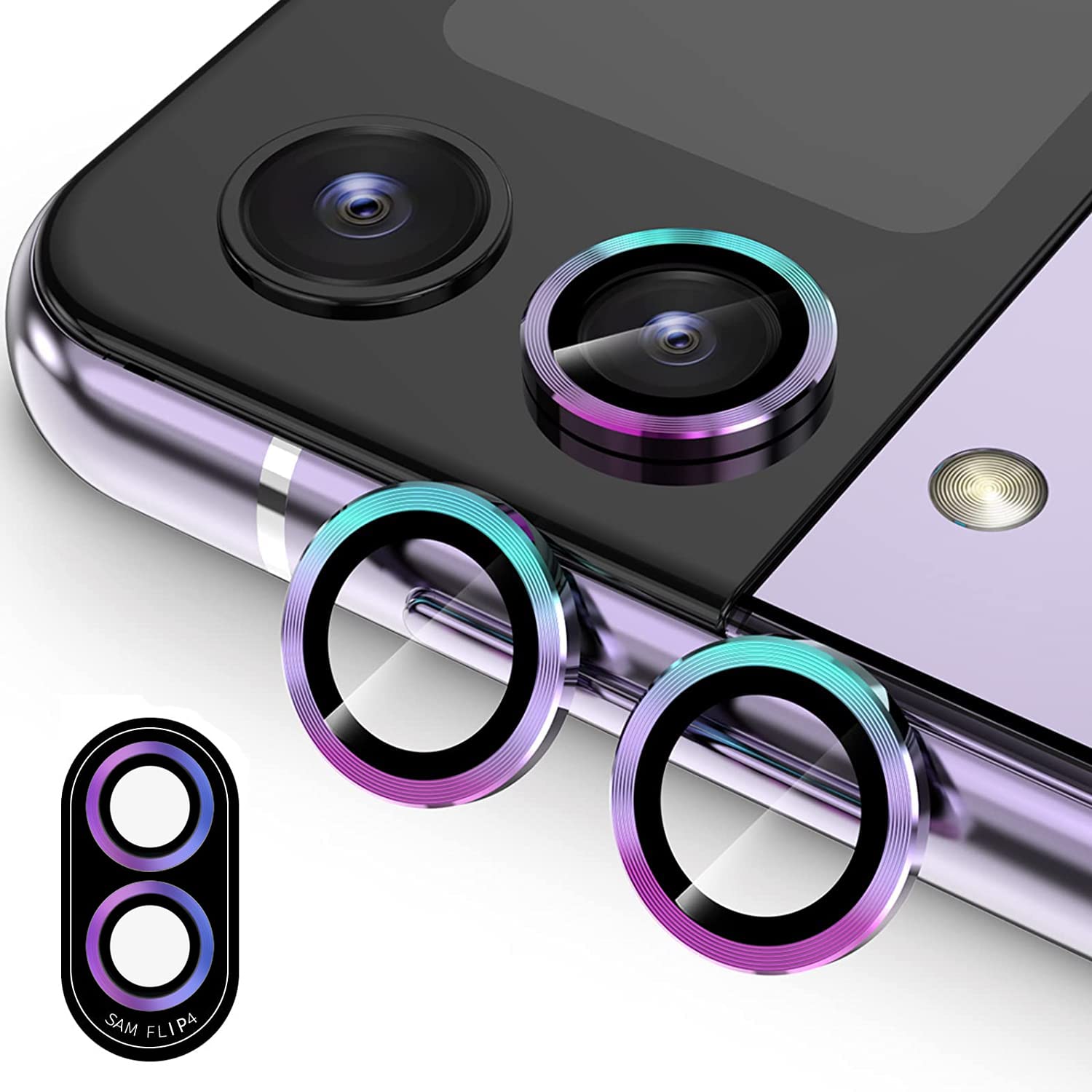 ・多色 Z Flip4 ・・lor:多色・高級感漂う単体仕上げGalaxy Z Flip4カメラフィルムGalaxy Z Flip4の独立型カメラために生まれた新作。フィルム全周はアルミ合金製リングとの融合で、本体のお洒落を向上しながら、ギ...