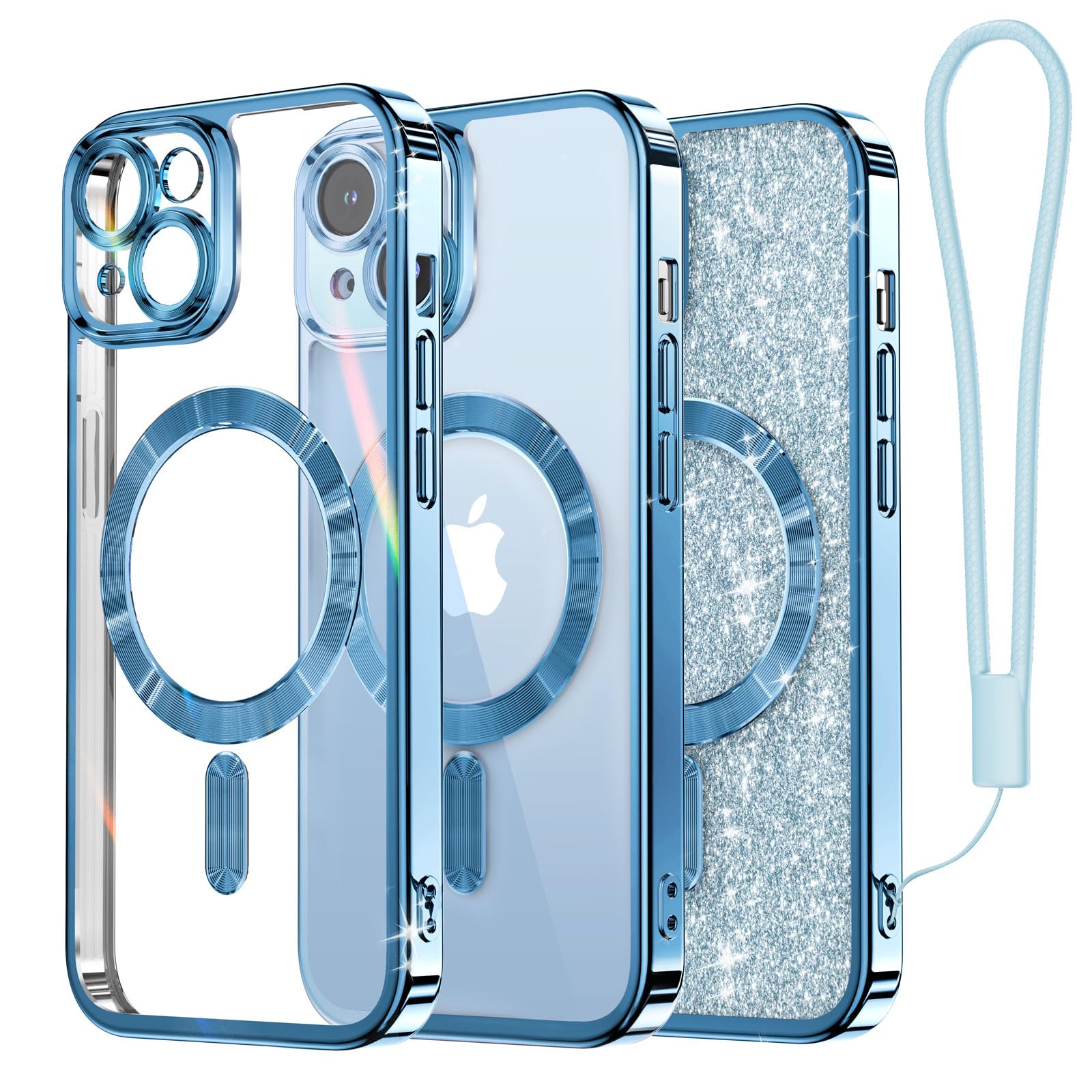 ・スカイブルー＆キラキラペーパー ihone 15 ・・lor:スカイブルー＆キラキラペーパーze:ihone 15・ストラップ・キラキラ紙***注:厚いレンズフィルムを使用しないでください。レンズフィルムを使うとカメラ部分が浮いているかも...