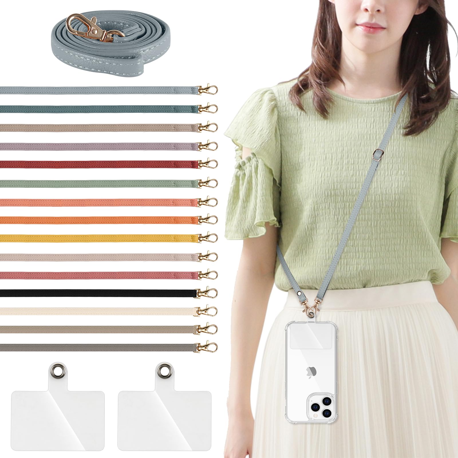 ネックストラップ・ブルー ・・lor:ブルー・優れたデザイン高品質の合成皮革素材を使用しており、丈夫で耐久性があり、摩耗や引き裂きに強いです。ネックストラップの最大長さは約140c、直径は約0.8cです。長さは簡単に調節でき、首からかけたり...