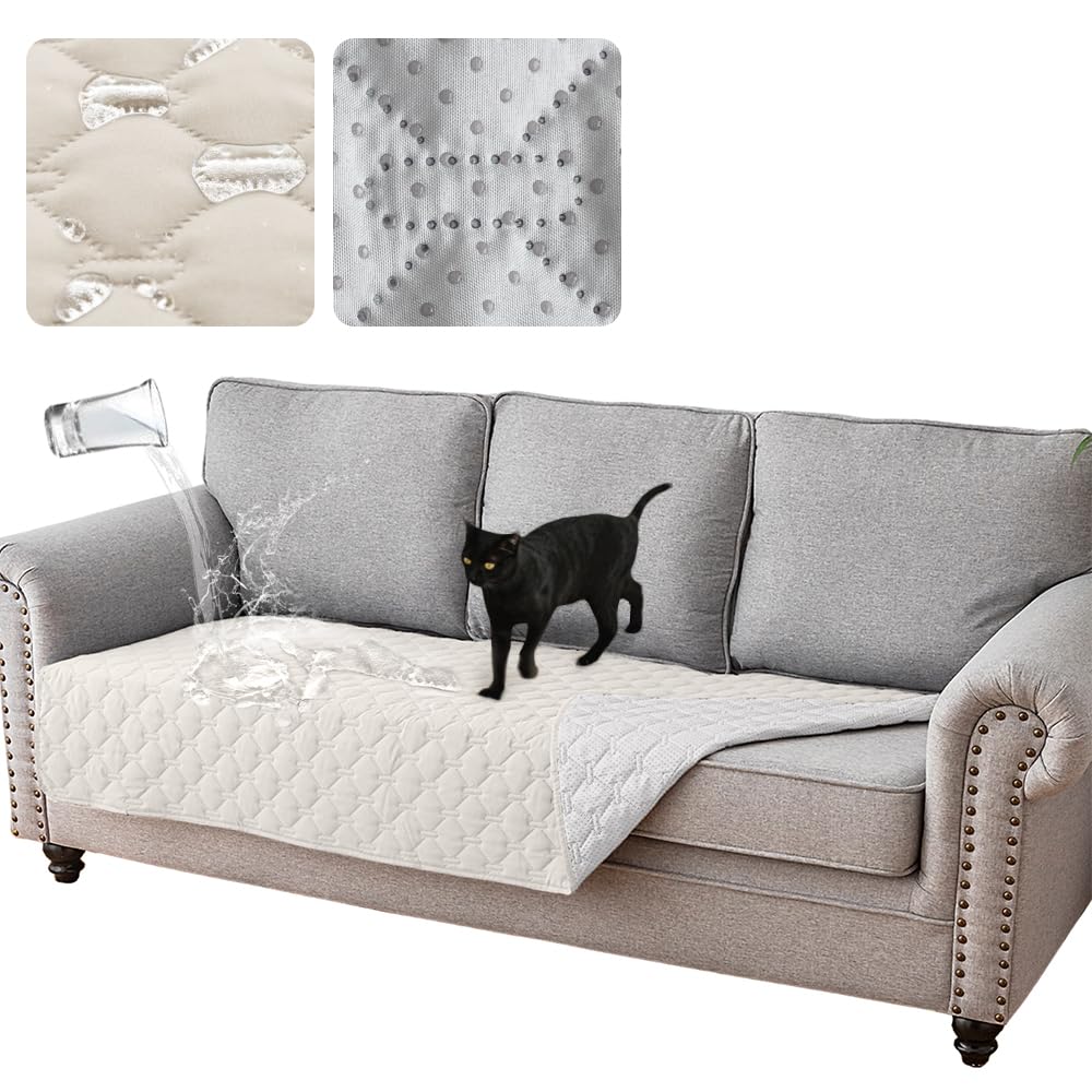 ・ホワイト（滑り止め） 107*132cm ・・:ホワイト（滑り止め）ze:107*132cm・多機能防水シーツ表面は撥水加工起毛ポリエステル生地です。Uコーティング防水層は水分浸透を防ぎできます。詰め物は通気性抜群のコットン+ポリエステル...