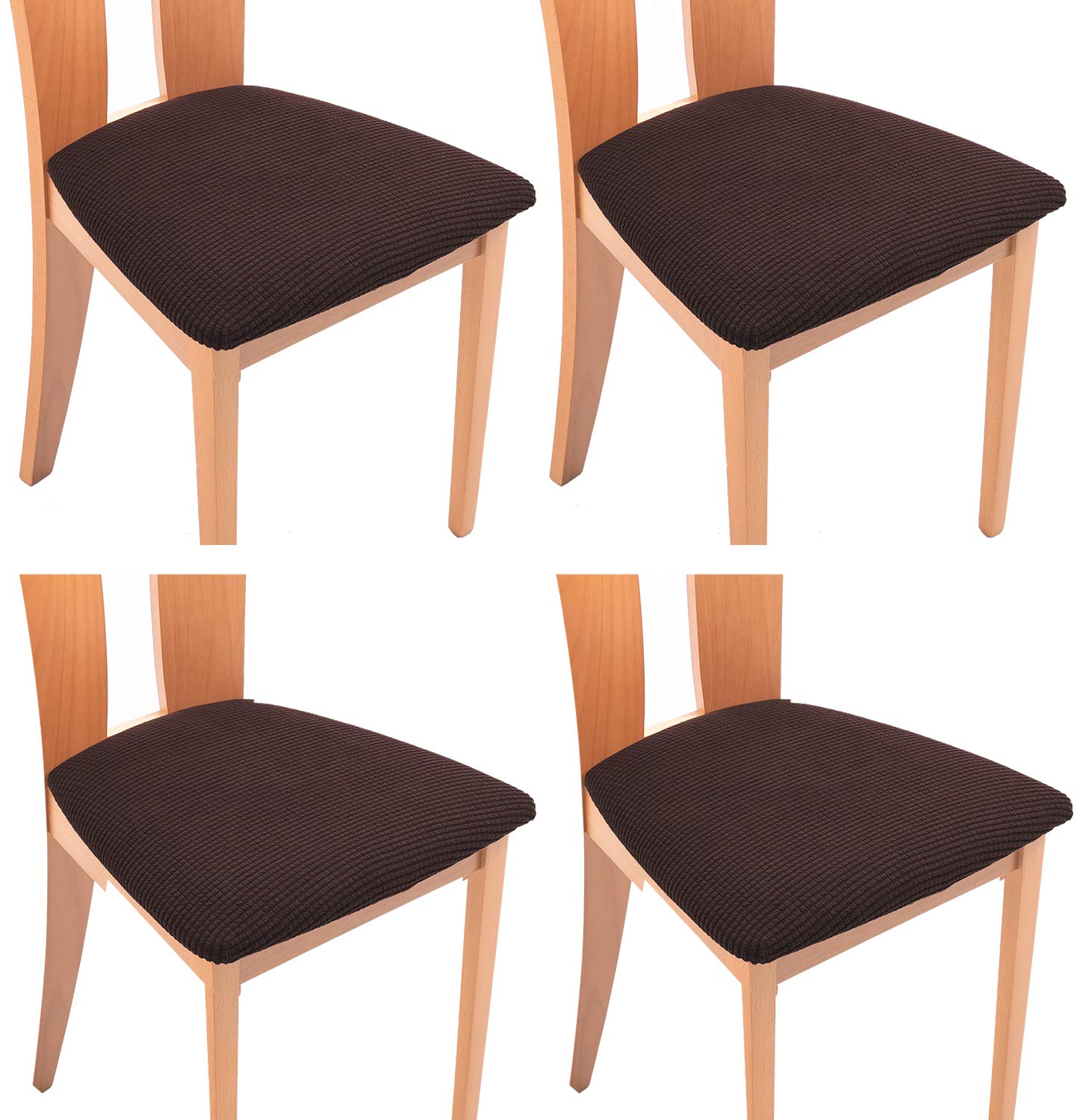 ・チョコレート 4枚 ・・:チョコレートze:4枚・?高品質の素材：ポリエステル85％、スパンデックス15％。 椅子のほとんどに合うように十分に伸縮性があります。・?主な機能と用途：あなたの椅子をシミ、摩耗、傷、裂けから保護するのに十分な厚...