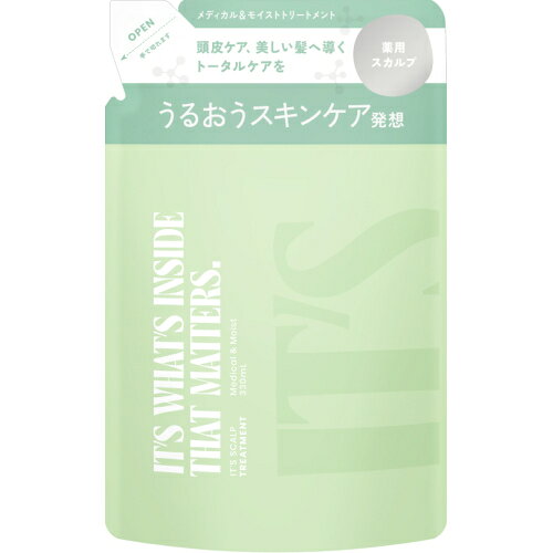 ※商品リニューアル等によりパッケージ及び容量は変更となる場合があります。ご了承ください。うるおうスキンケア発想（メディカル＆モイスト処方）頭皮ケア、美しい髪へ導くトータルケアを。 名称 トリートメント 内容量 330mL 成分・分量 有効成...