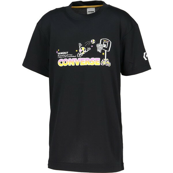 ポップなバスケットボールのグラフィックのジュニアTシャツ。柔らかな肌触りに吸汗速乾を兼ね揃えたスポーツ向けアイテム。◯半袖TシャツJRポリエステル100%140g吸汗・速乾、UV中国 【02904000000000000】【02904020...