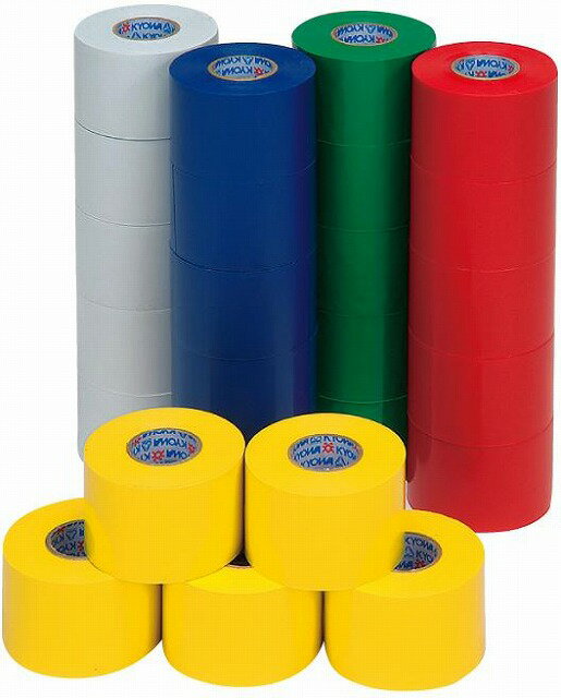 ○材質：塩化ビニール ○サイズ：長さ20m×幅5cm ○自重：1105g／組 ○5巻入 ○バレー、バスケット、ハンド用「カラーをご指定ください」90：白・100：赤・400：黄・500：緑・700：青 ○厚さ：0.2mm 【生産国】 日本製...