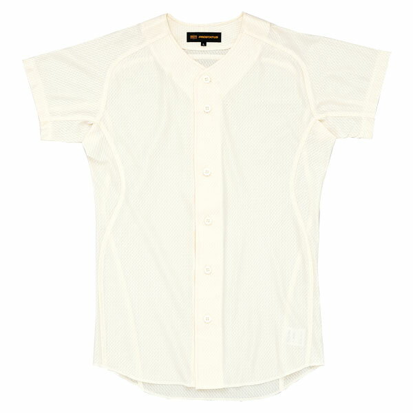 プロステイタスメッシュで着心地抜群。大変耐久性の高い半袖ユニフォームシャツです。◯野球ユニフォーム素材：ポリエステル100％（プロステイタスメッシュ）生産国：ベトナム・日本サイズ：S、M、L、O、XO、2XO、O7カラー：ホワイト、シルバー...