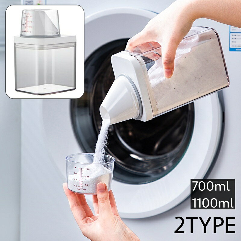 市販の詰め替え用液体&粉洗剤を入れられる、洗濯用の詰め替えボトルです。 ボトルキャップにはメモリが付いているので簡単に計量できます♪ 詰め替え時に便利な大口デザインなのもポイント◎ 【サイズについて】 画像をご参照ください。 【カラーについ...