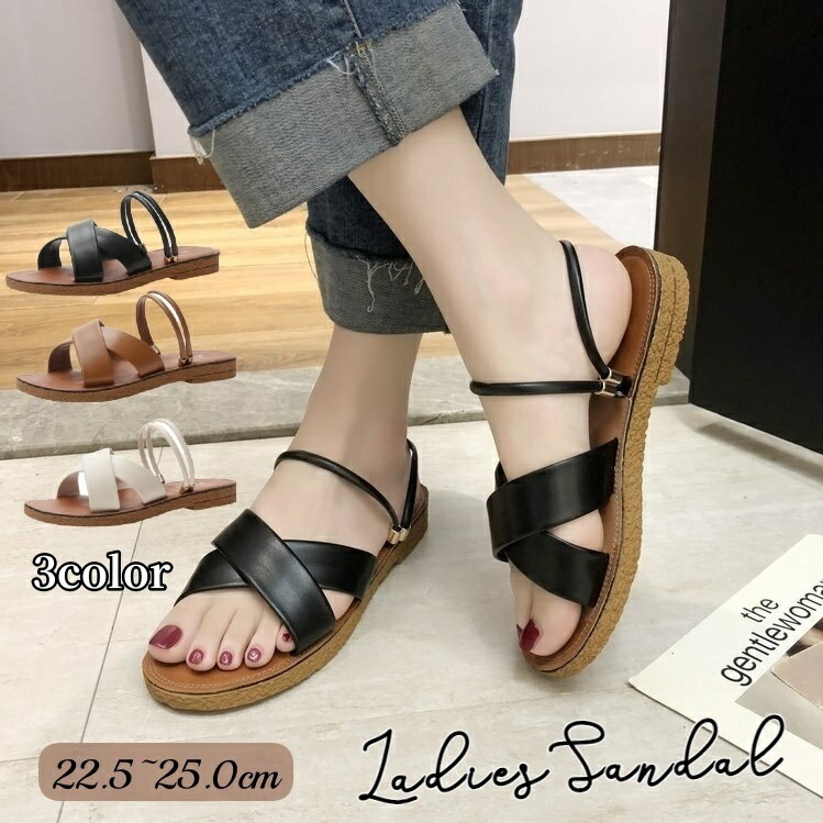 クロスデザインがおしゃれなぺたんこ2WAYサンダルです。 履いた後にサイドの金具をスライドさせてサイズ調整も可能♪ 2本のストラップを1本かかと側にしてはくとより歩きやすくなります♪ 【カラーについて】 生産ロットにより柄の出方や色の濃淡が...