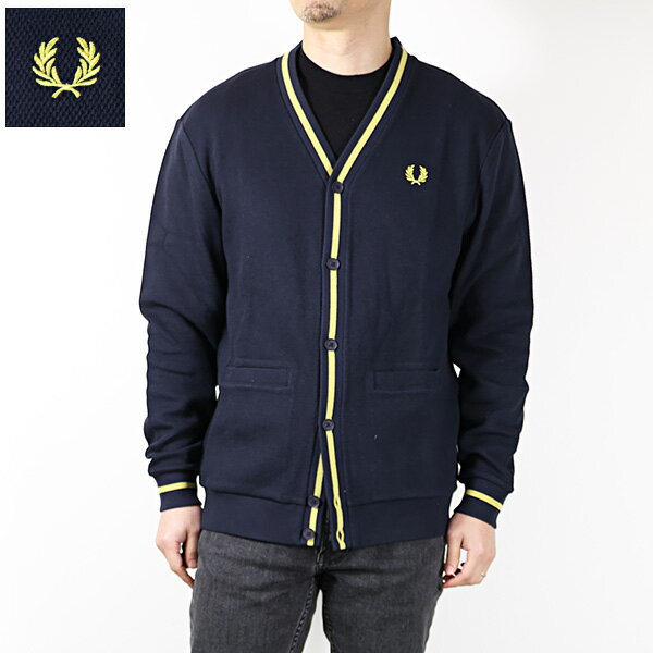 タグ #FRED PERRY #カーディガン お買物について-必ずお読みください (新しいウインドウで開きます)FRED PERRY フレッドペリー カーディガン Tipped Pique Textured Cardigan ティップド ピ...