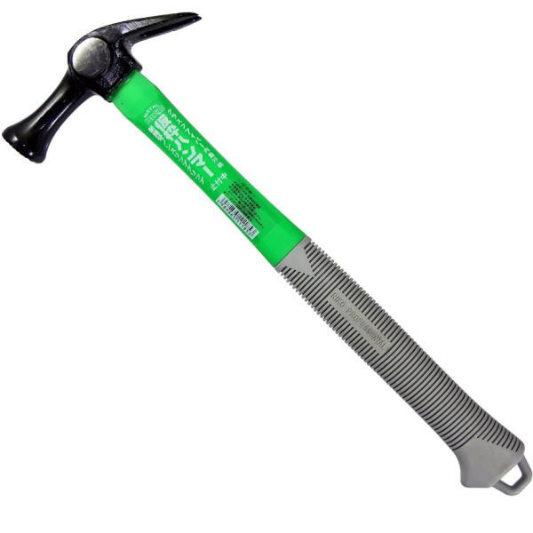 仕様用途：釘抜き、釘打ち専用呼びサイズ：止付中全長：約385mm重量：約640g止付注意：安全メガネ、作業衣の着用。頭部のヒビ、カケを確認。石、コンクリート、焼入物には使用できません。バール・テコ目的の使用禁止。 新開発、ノンスリップグリッ...