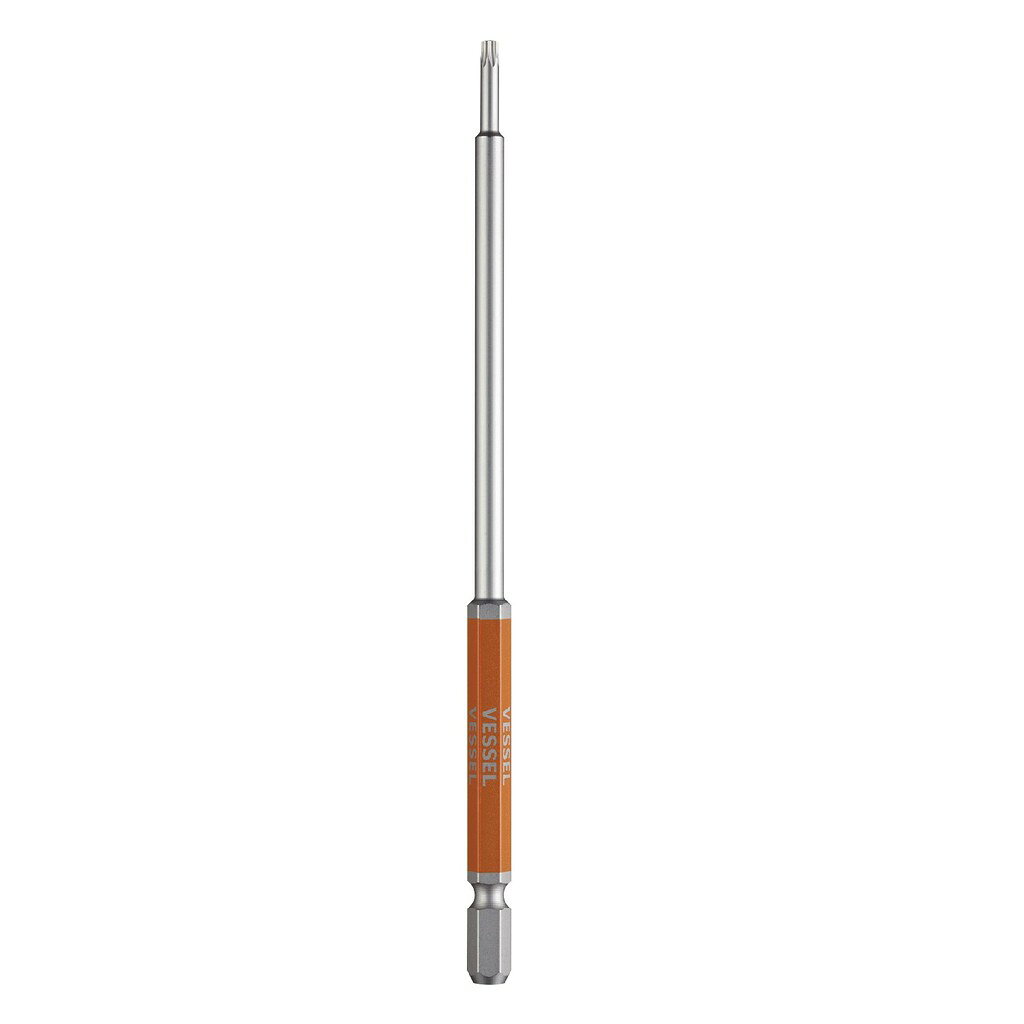 仕様用途：TORXネジ専用（いじり止め付）ビット先端サイズ：T10H全長：150mm六角軸対辺：6．35mm（インパクト対応）片頭　マグネット付18V対応 製品サイズ(mm)縦×横×高さ：6×150×6 製品重量(g)26 生産国日本 最も...