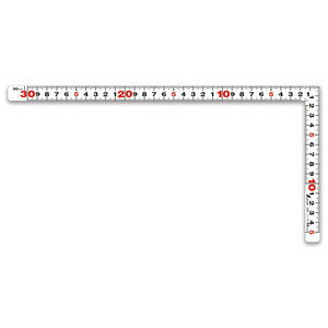仕様用途：各種墨付け、ケガキ作業。直角・長さ測定に精度　直角度：100mmにつき0.1mm以下　長さの許容差：±0．3mm以下表目盛　長枝：外目盛30cm/内目盛30cm　短枝：外目盛15cm/内目盛10cm裏目盛　長枝：外目盛1尺/内目盛...