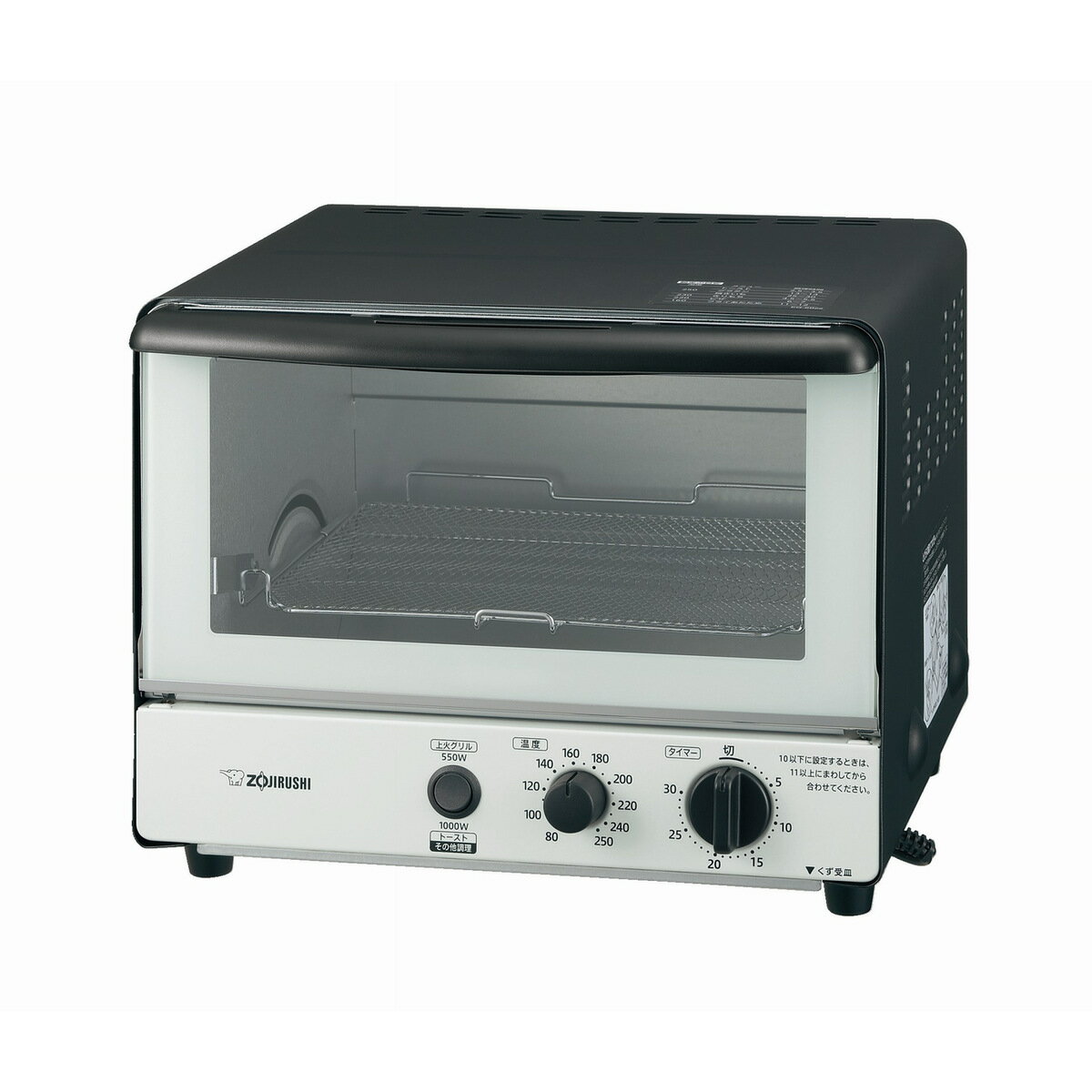 仕様 消費電力:1000W 庫内寸法:幅27×奥行23.5×高さ11cm トレー内寸:22.7×20cm タイマー:30分 材質:本体/塗装鋼板、扉/メッキ鋼板、脚/フェノール、庫内/鋼板、扉ガラス/強化ガラス、トレー/鋼板、焼網/ニッケル...