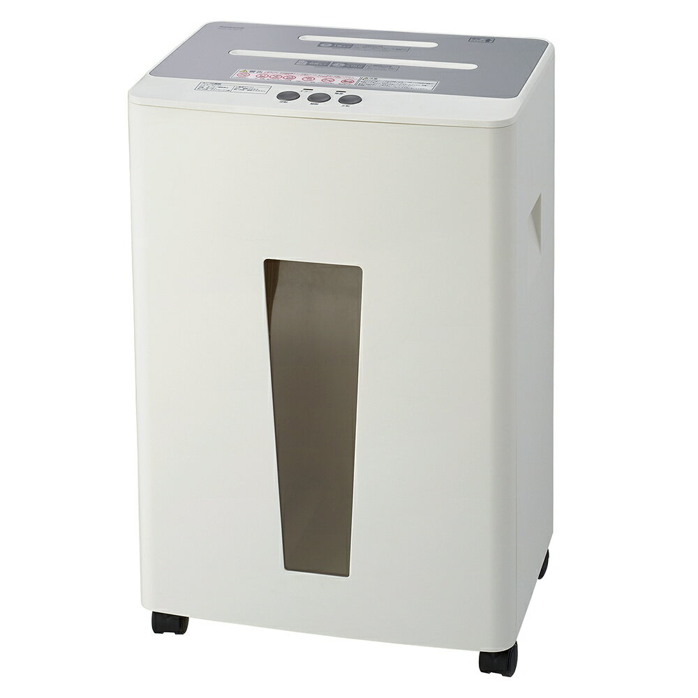 仕様 投入幅:紙/222mm(A4対応) CD/121mm 細断形状:紙/マイクロカット CD/5分割 細断寸法:約2×12mm 最大細断枚数:紙/8枚(A4上質紙64g/m2)※郵便はがき/1枚(厚み0.2mmまで) CD/1枚 定格細断...