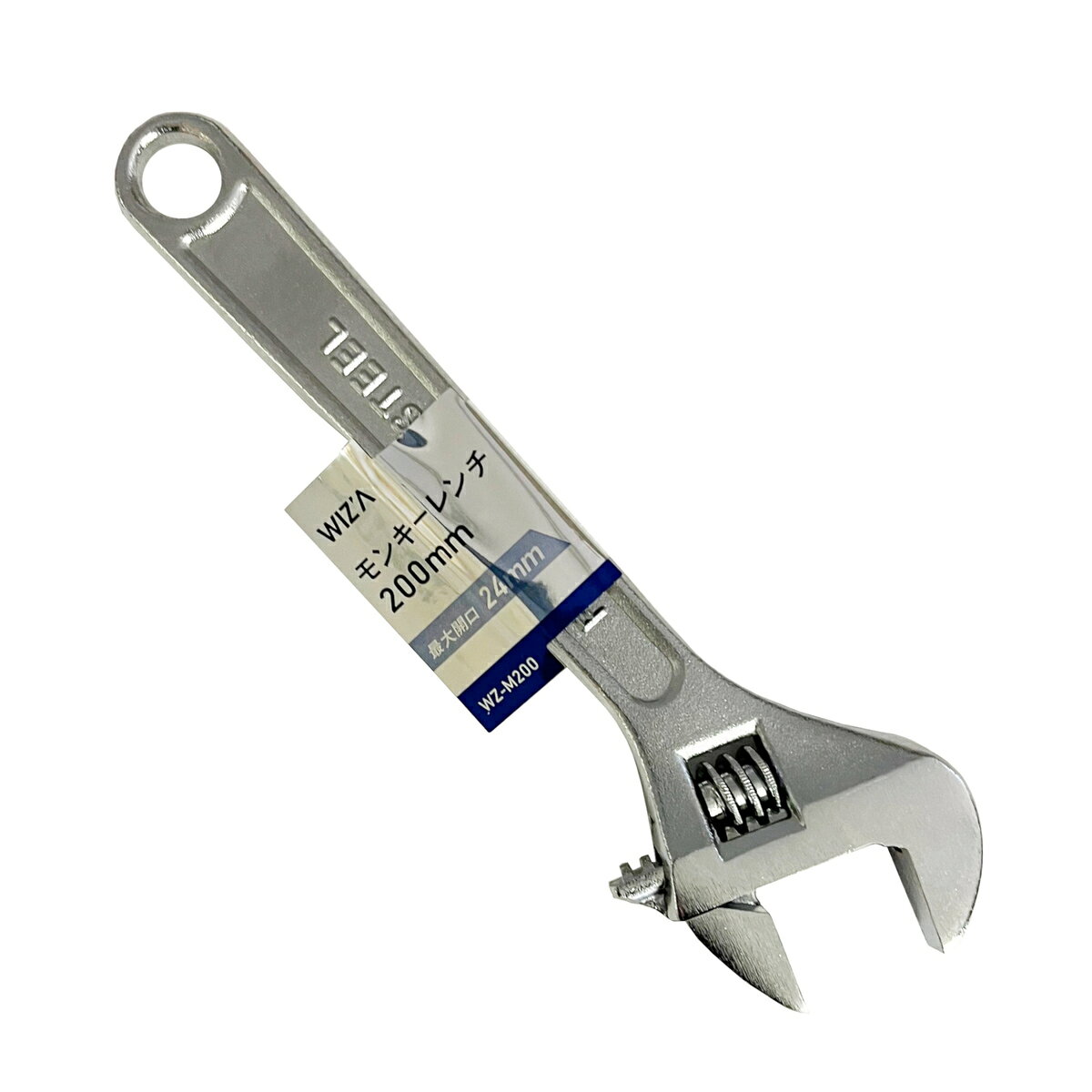 仕様 用途:ボルトやナットの締め付けに 全長:200mm 最大開口:24mm 幅:50mm 落下防止ワイヤー通し付き 製品重量(g) 245 商品説明 口開きが大きいため、使用範囲が広いです。 ネジでヘッドのサイズを変えることが出来ます。 ...