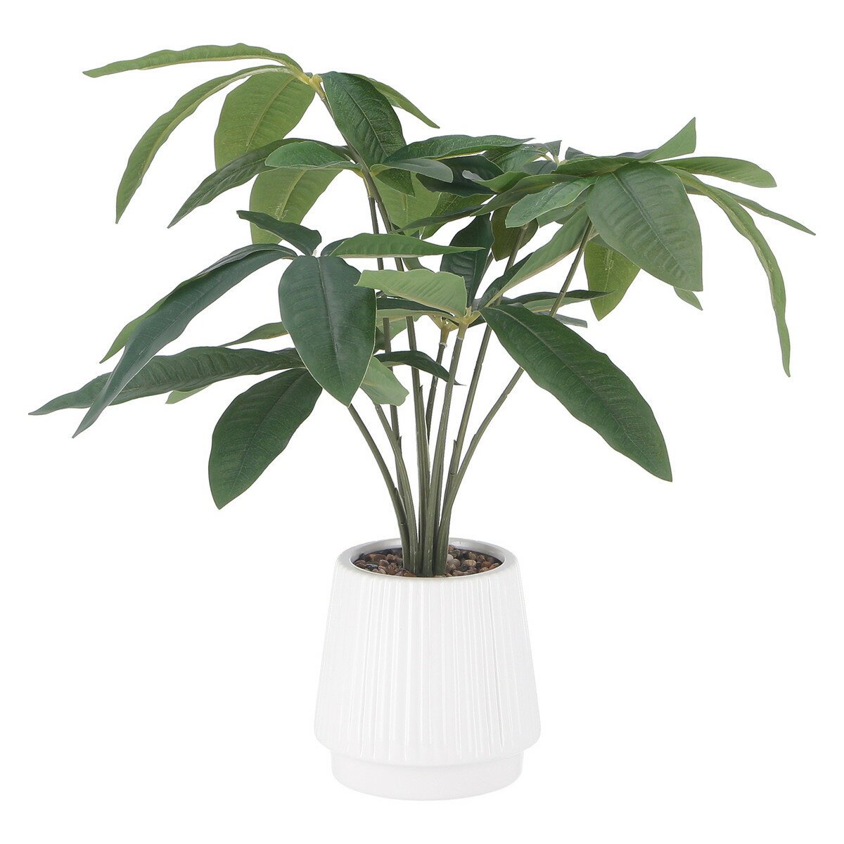 仕様 製品サイズ(全体):幅440×奥行400×高さ430mm 鉢サイズ:径120×高さ120mm 素材:(葉)ポリエチレン,スチール、(幹)ポリエチレン,スチール、(鉢)セラミック,発砲スチロール,石 製品重量(g) 600 生産国 12...