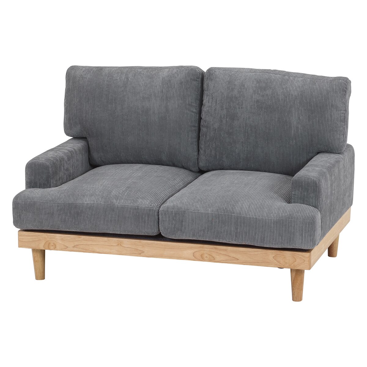 仕様 カラー:グレー 製品サイズ:幅1310×奥行860×高さ820mm 座面高さ:450mm 座面下:150mm 座面奥行:560mm 材質:構造部材(天然木)ラバーウッド、表面加工/ラッカー塗装、張り材/ポリエステル、クッション材(座面...