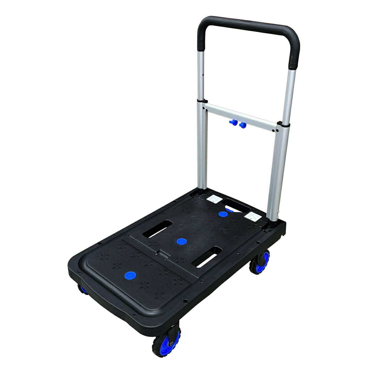 仕様 製品サイズ(約):幅410×奥行675×高さ720/820/920mm 使用時の荷台高さ:180mm 折りたたみサイズ(約):幅675×奥行410×高さ80mm 製品重量(約):6.3kg 最大積載質量:80kg キャスター径:100...
