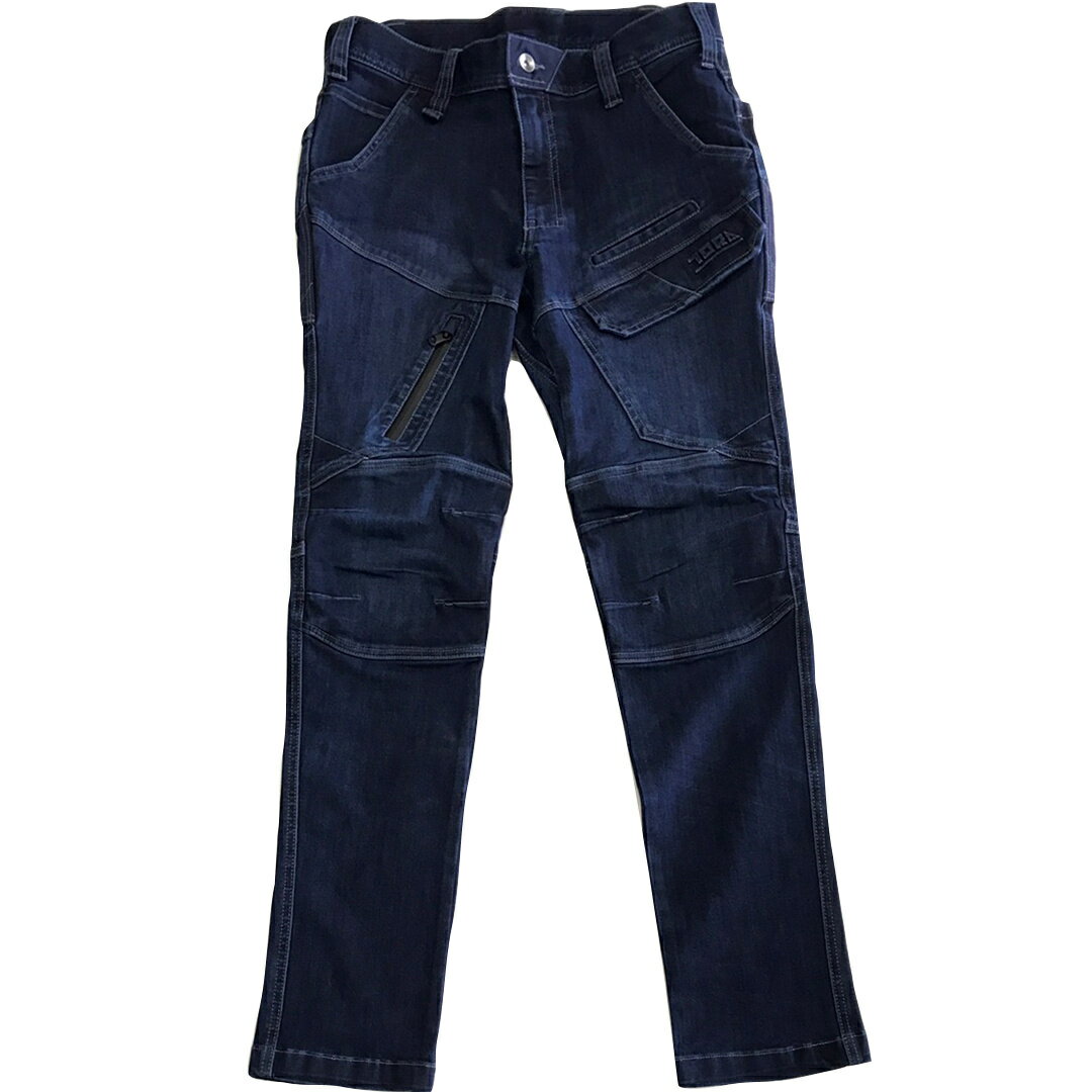 仕様 サイズ:ウエスト100cm/ワタリ巾36cm/股下82.5cm/裾巾19cm 色:紺 シルエット:スリムフィット 生地:綿71％・ポリエステル24％・ポリウレタン5％ 対応商品(別売):ニーパッド(0326-950) 商品説明 堅牢な...