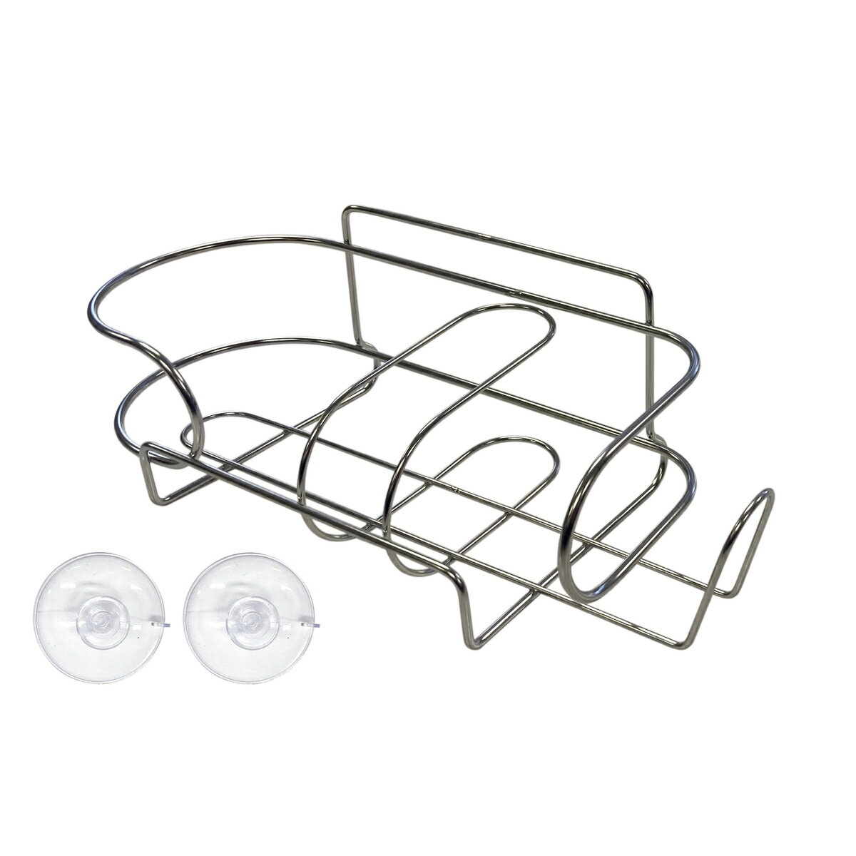 仕様 材質:ステンレス 付属品:吸盤2個 製品サイズ(mm) 幅×奥行×高さ:219×95×71 製品重量(g) 100 商品説明 サビにくいステンレス製のたわしラック。 シンク周りに取り付けできる吸盤付き。 スポンジ、たわしなどシンク小物...