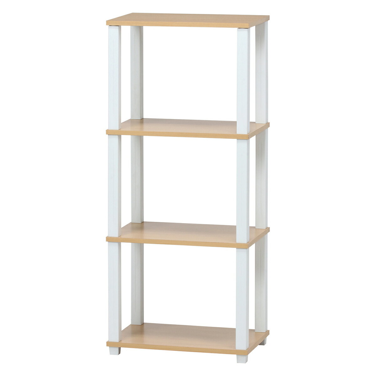 仕様 カラー:ナチュラル×ホワイト 製品サイズ:幅470×奥行295×高さ1112mm 耐荷重(天板):10kg 耐荷重(棚板):5kg 板厚:15mm 材質:表面材/プリント紙化粧パーティクルボード、構造部材(支柱)/ポリプロピレン お客...