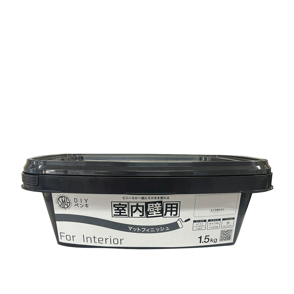 仕様 内容量:1.5kg 性質:水性 塗り面積(1回塗り):約11平方メートル 乾燥時間:夏30℃/約1時間(塗り重ね4時間以上) 、冬10℃/約2時間(塗り重ね6時間以上) うすめ液・用具の後始末:塗料の粘度が高く塗りにくい時は、水で少し...
