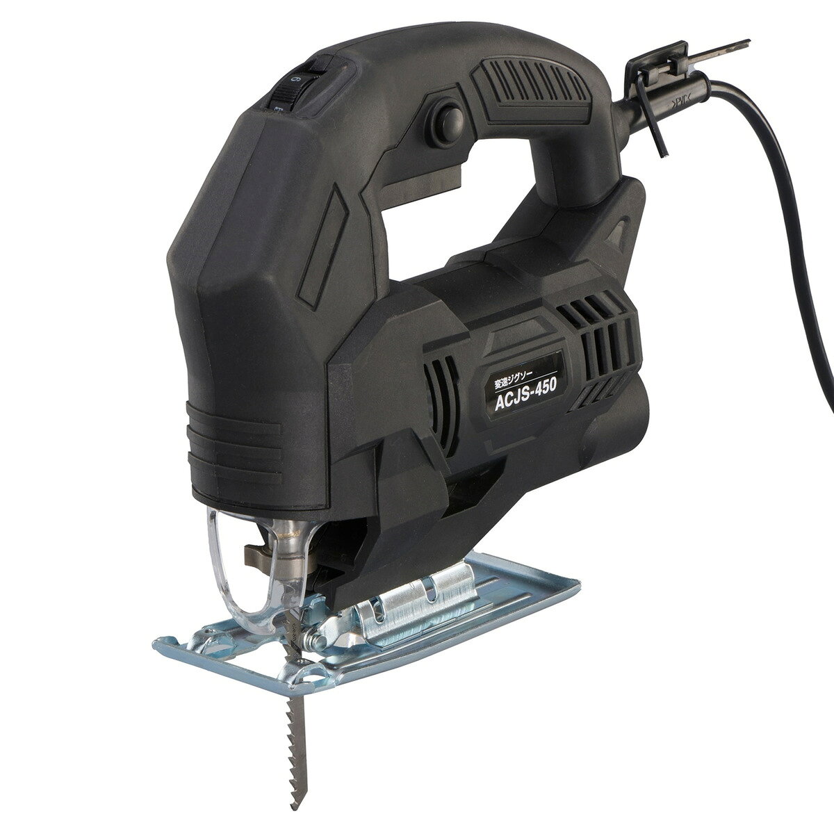 仕様 電源(周波数):AC100V(50/60Hz) 電流:4.7A 消費電力:450W ストローク幅:18mm 傾斜切断:左右最大45° 絶縁方式:回二重絶縁 コード長:2m 定格時間:20分 切断能力:木材55mm、軟鉄板3mm 製品サ...