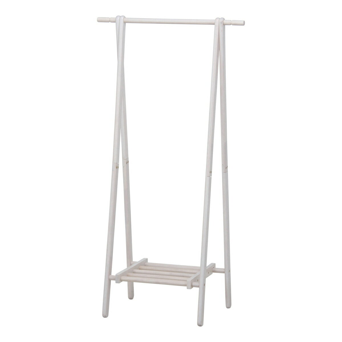 仕様 カラー:ホワイト 製品サイズ:幅750×奥行450×高さ1478mm 耐荷重(ハンガー):6kg 棚板サイズ:440×420mm 折りたたみサイズ:750×90×1495mm 素材:構造部材/天然木(ラバーウッド)、表面加工/ラッカー...