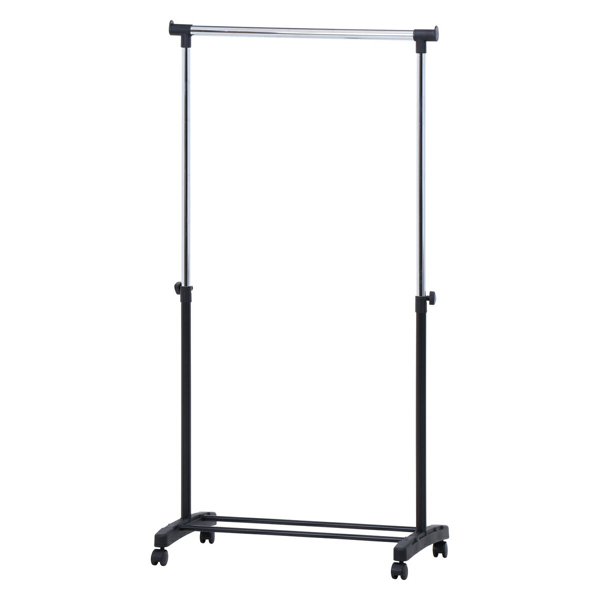 仕様 カラー:ブラック 製品サイズ:幅750×奥行430×高さ895-1470mm 耐荷重(全体):15kg パイプ直径:30mm 素材:構造部材/金属(鋼)、表面加工/めっき(クロム),エポキシ樹脂塗装、ベース部/ポリプロピレン、接続部/...