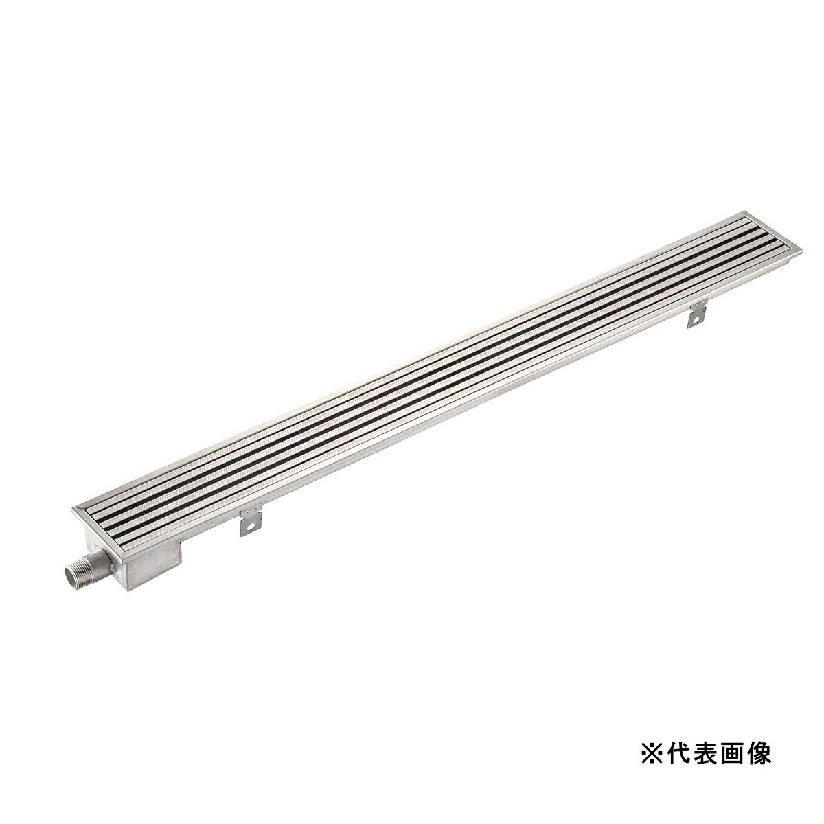 仕様 端部排水仕様 本体サイズ:幅94mm×長さ1794mm フォーミングTバー(Lタイプ/高さ20mm) 排水ボックス材質:(本体)SUS304 HL、(排水口/ストレーナー/アンカー)SUS304 ※排水口/20Aニップル グレーチング...