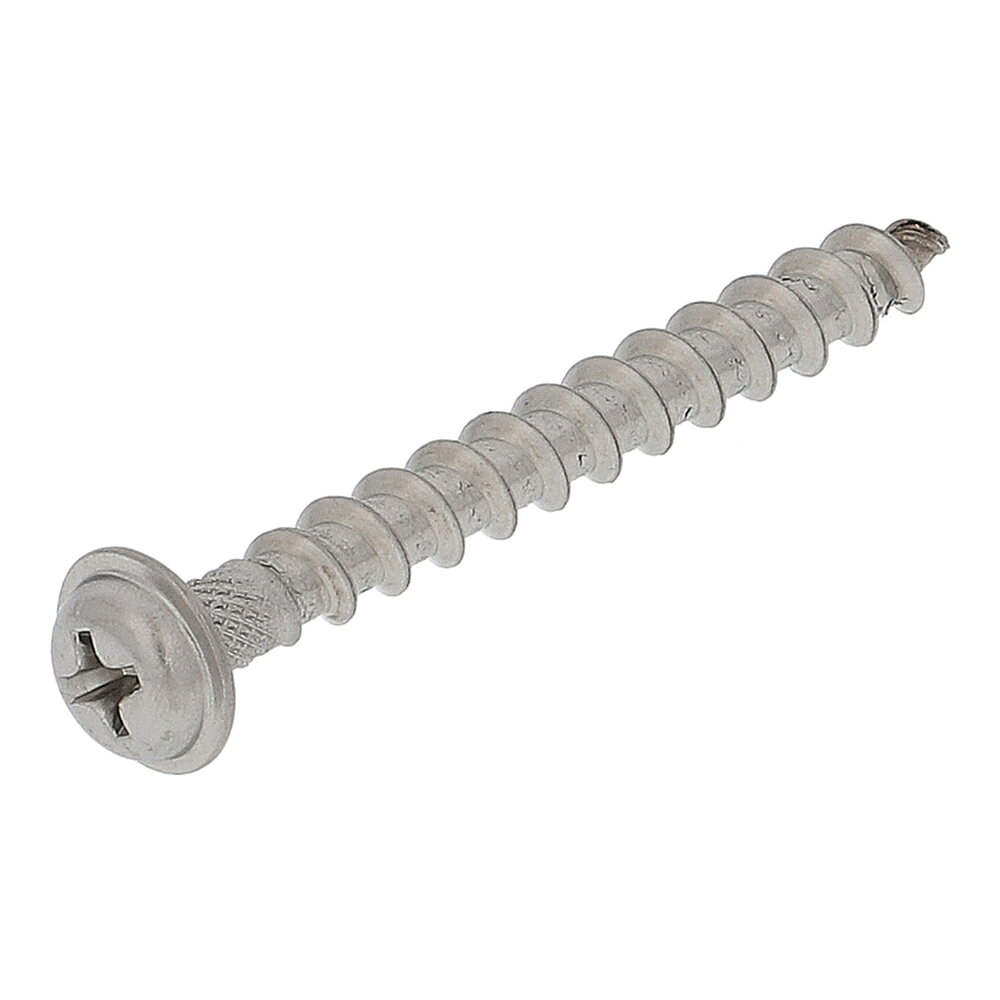 仕様 入数:50本 ネジの呼び:5mm ねじ部長さ:40mm 頭部径(ナット二面幅):9.6mm 頭部形状:ナベ頭 材質:ステンレス製 商品説明 コーナー部やコバ部へも完璧な施工が可能です。 穿孔、タップ、取り付けを一工程で行います。 ピッ...